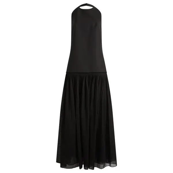 RÓHE Rohe Pleated Muslin Halter Dress - Black