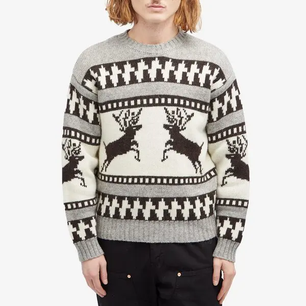 BEAMS Winter Pattern Crew Jumper