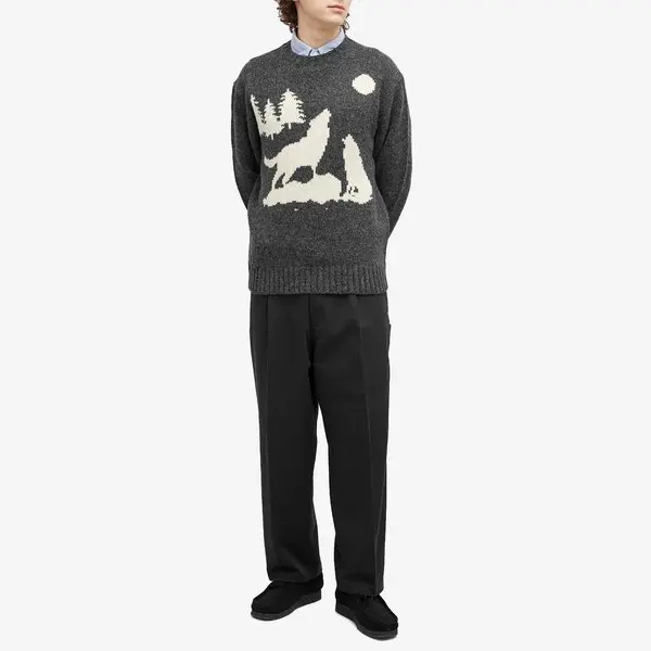 BEAMS Intarsia Wolf Jumper