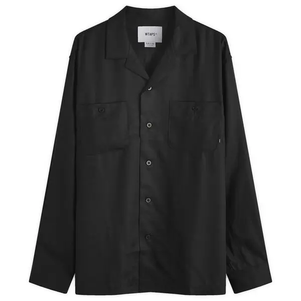 WTAPS 08 Open Collar Chain Stitch Shirt - Black