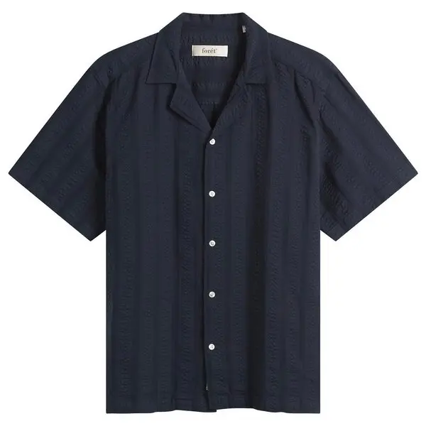 FORET Peer Jacquard Stripe Vacation Shirt - Navy