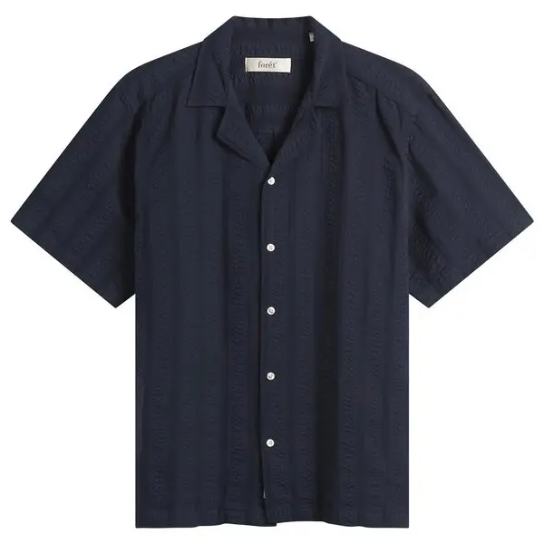 FORET Peer Jacquard Stripe Vacation Shirt In | Size: | 100% Cotton | End Clothing - Navy