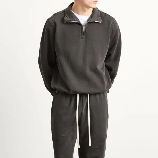 LES TIEN Heavyweight Banded Yacht Half Zip