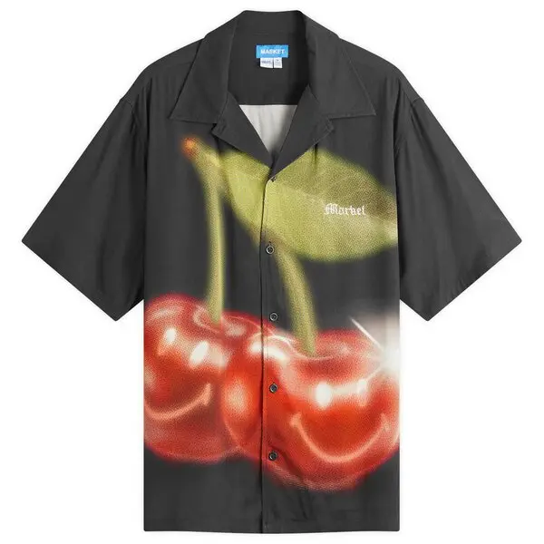 MARKET Smiley Cherries Vacation Shirt - Black