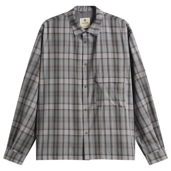 SNOW PEAK Fade Check Breezy Shirt - Greige