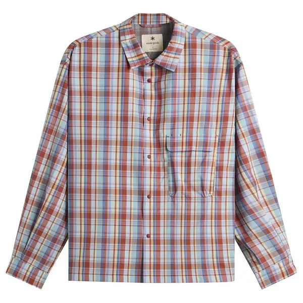 SNOW PEAK Fade Check Breezy Shirt - Red