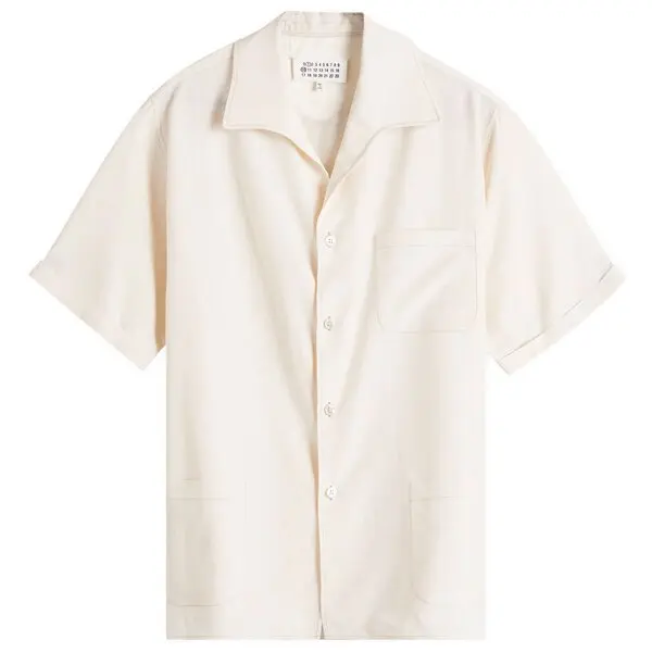 MAISON MARGIELA Stripe Short Sleeve Shirt - Beige