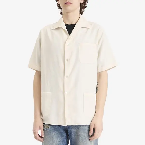 MAISON MARGIELA Stripe Short Sleeve Shirt - Beige