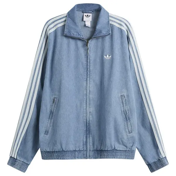 Adidas Denim Firebird Track Jacket - Light Blue
