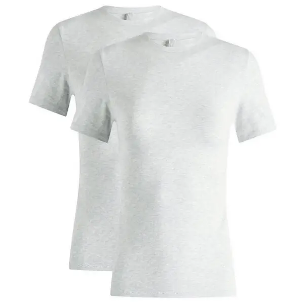 SKIMS Cotton Jersey Bundle 2 Pack T-shirt - Light Heather Grey