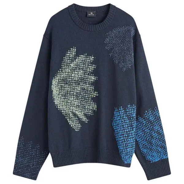 Paul Smith Pixilated Flower Crew Sweater - Navy