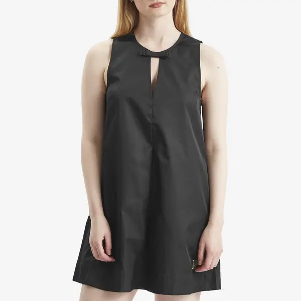 GANNI Duchesse Nylon Mini Dress With Bow Detail
