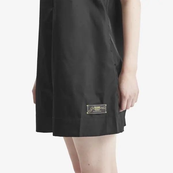 GANNI Duchesse Nylon Mini Dress With Bow Detail