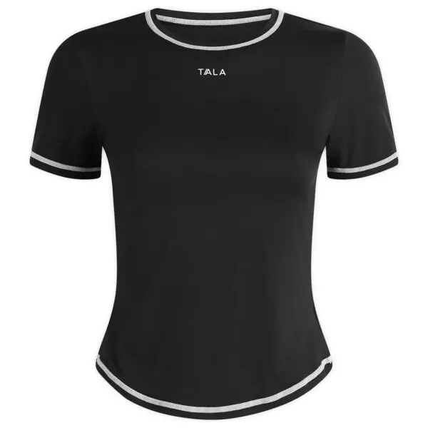 TALA Ultralite Active Contrast Stitch Tee - Shadow Black