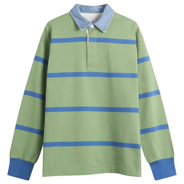 Gramicci Langdon Rugby Shirt - Olive/blue