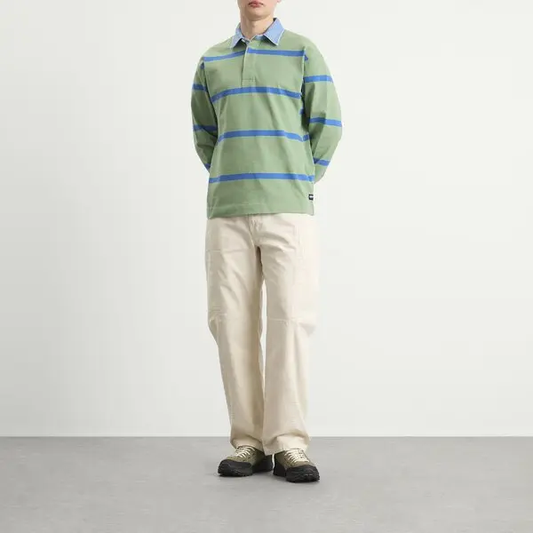 Gramicci Langdon Rugby Shirt - Olive/blue