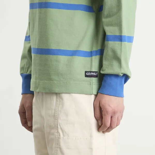 Gramicci Langdon Rugby Shirt - Olive/blue
