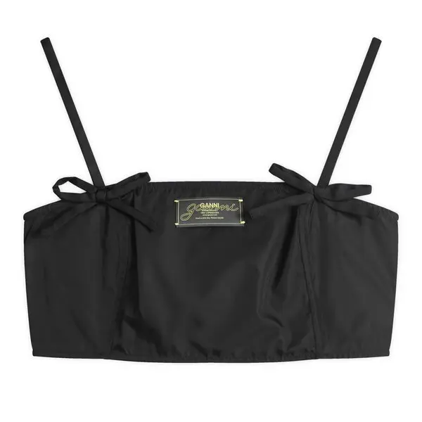 GANNI Duchesse Nylon Strap Top - Black