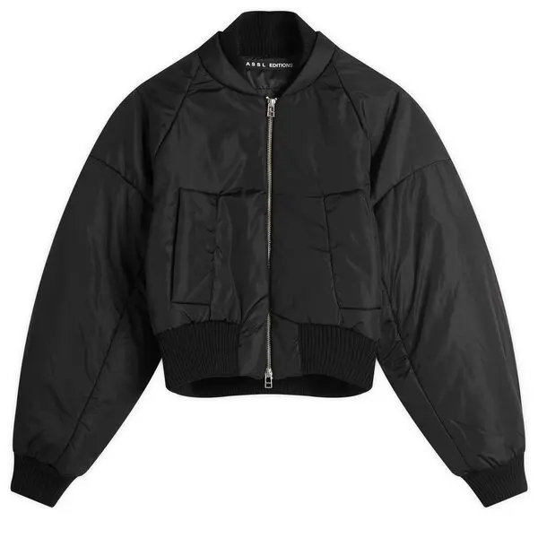 KASSL EDITIONS Cropped Bomber Jacket - Black