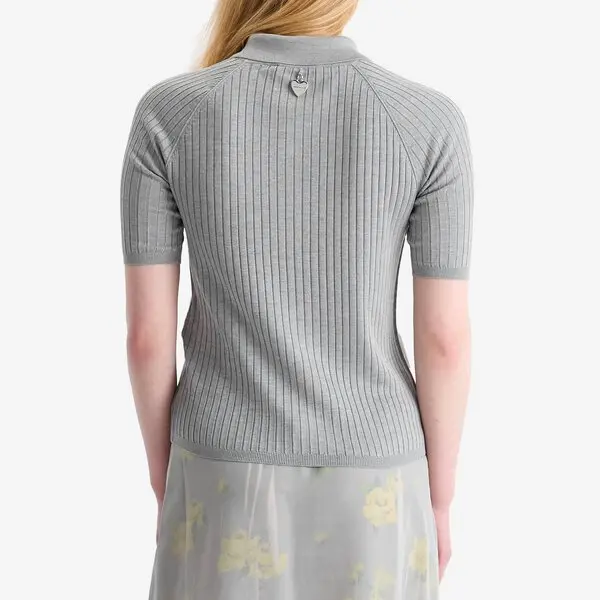 Acne Studios Kamanda Lightweight Base Layer Knitted Polo Top - Grey