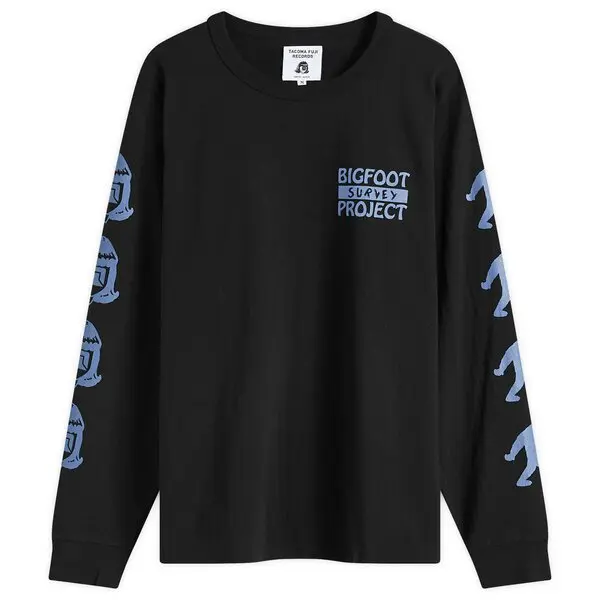 NANGA X Tacoma Fuji Records Logo Long Sleeve T-shirt - Black