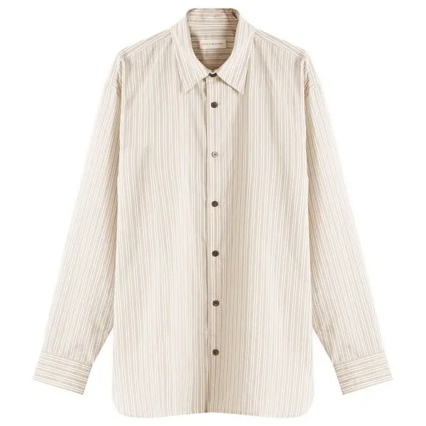 Dries Van Noten Croom Stripe Long Sleeve Shirt - Light Grey