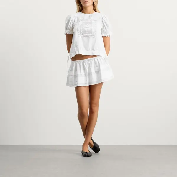 MY MUM MADE IT Pleated Mini Skirt - White