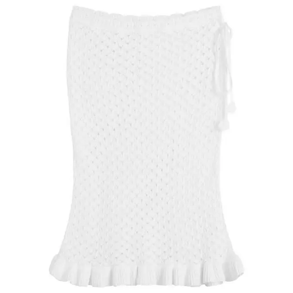 MY MUM MADE IT Lace Knit Midi Skirt - White