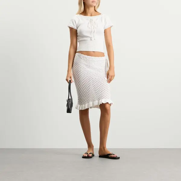 MY MUM MADE IT Lace Knit Midi Skirt