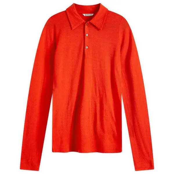 Auralee Wool Amunzen Polo - Red