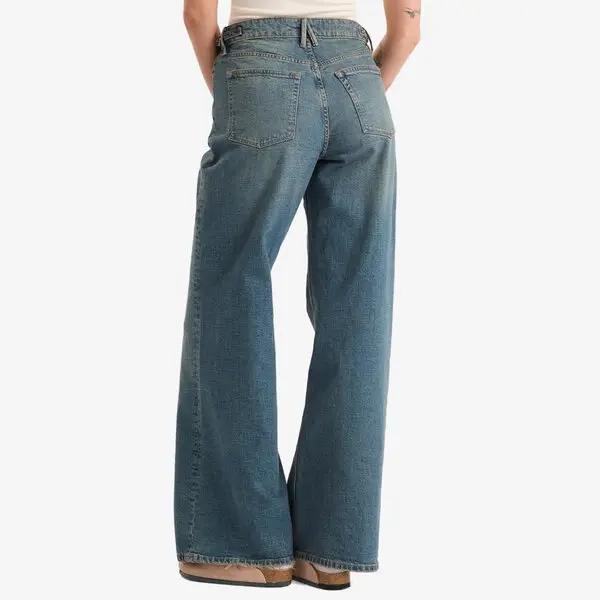 Good American Good Ease Adjustable Tab Baggy Jeans - Indigo