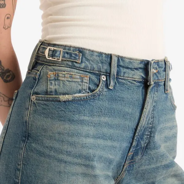 Good American Good Ease Adjustable Tab Baggy Jeans - Indigo