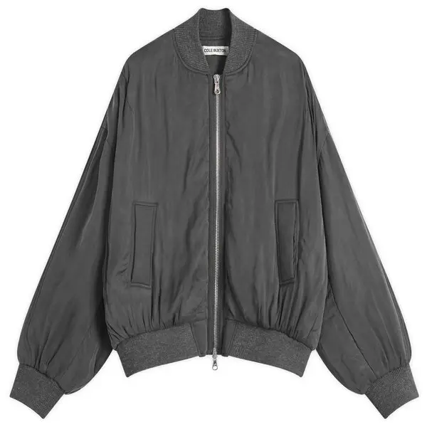 COLE BUXTON Cupro Bomber Jacket - Black