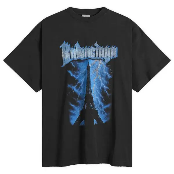 Balenciaga Metal Merch Paris Oversized T-shirt - Black