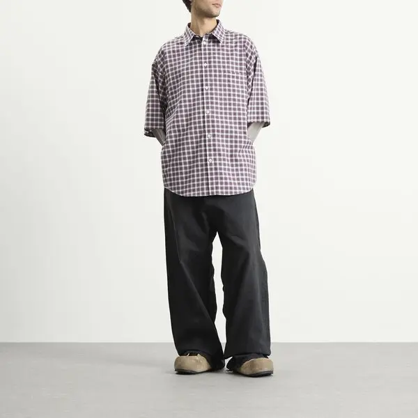 Balenciaga Check Poplin Double Layer Shirt
