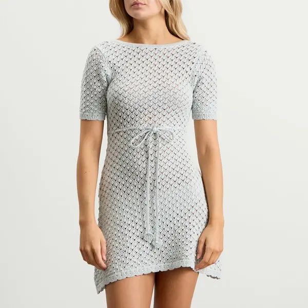 MY MUM MADE IT Crochet Knit Mini Dress