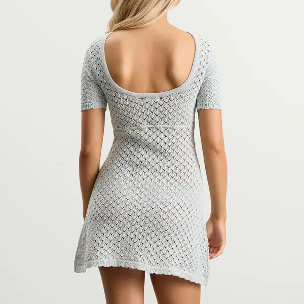 MY MUM MADE IT Crochet Knit Mini Dress