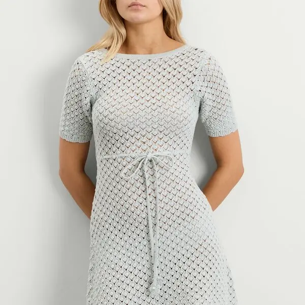 MY MUM MADE IT Crochet Knit Mini Dress