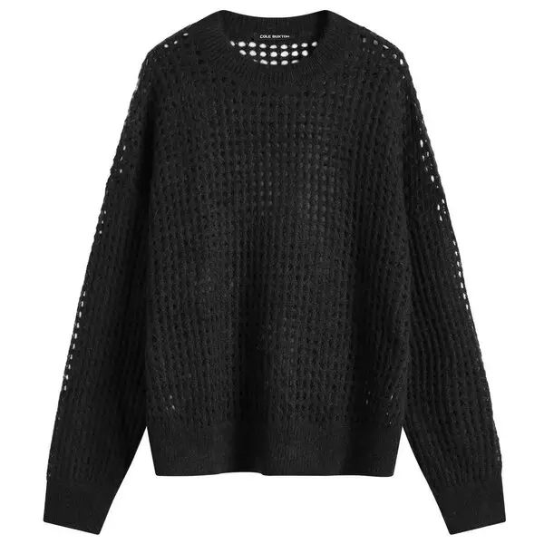 COLE BUXTON Open Weave Knitted Jumper - Black