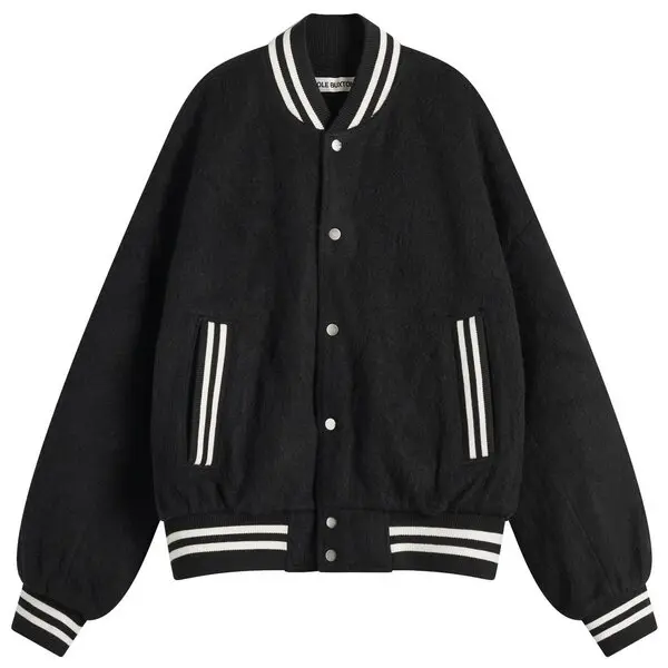 COLE BUXTON Wool Bomber Jacket - Black