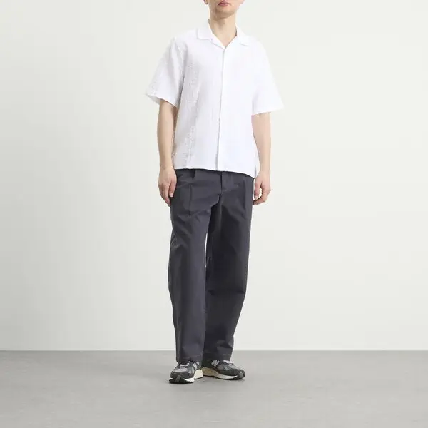 WAX LONDON Didcot Double Weave Grid Vacation Shirt
