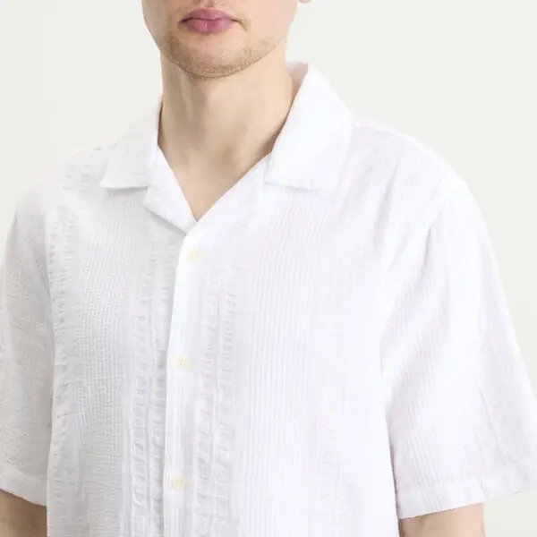 WAX LONDON Didcot Double Weave Grid Vacation Shirt