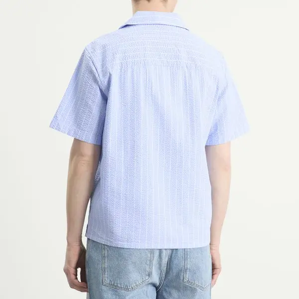 WAX LONDON Didcot Seersucker Stripe Vacation Shirt
