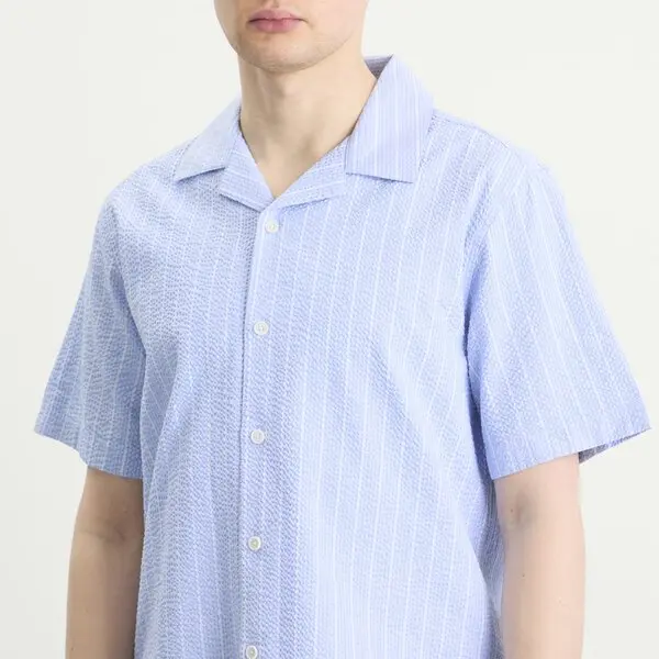 WAX LONDON Didcot Seersucker Stripe Vacation Shirt