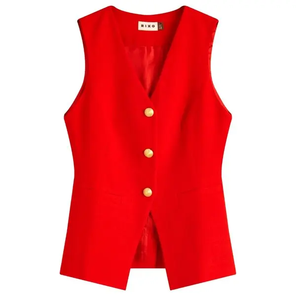 Rixo Ingrida Tailo Vest Top - Red