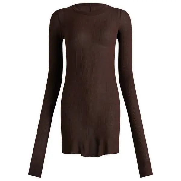 Rick Owens Rib Long Sleeve T-shirt - Mahogany