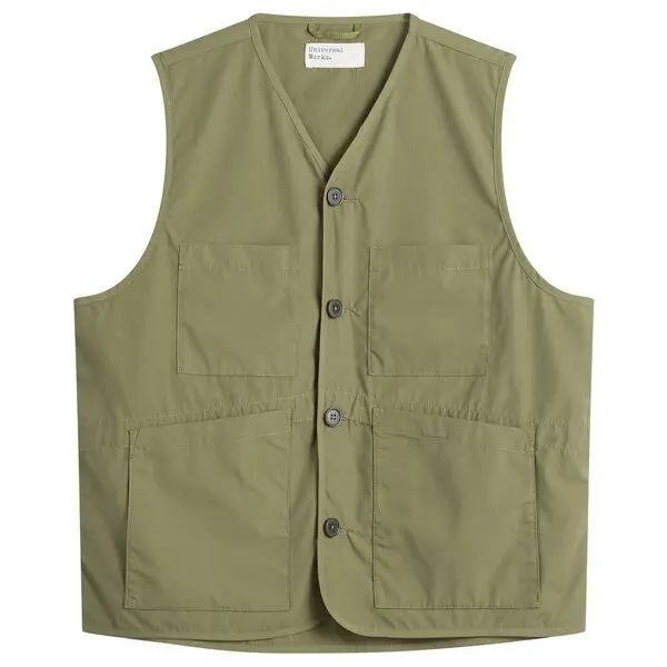 Universal Works Recycled Poly Tech City Waistcoat - Olive