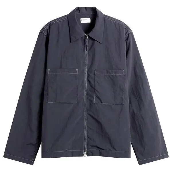 Universal Works Seo Nylon Zip Too Shirt Jacket - Navy