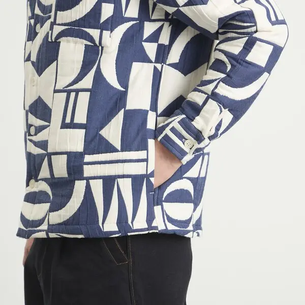 WAX LONDON Otto Geo Block Quilt Overshirt