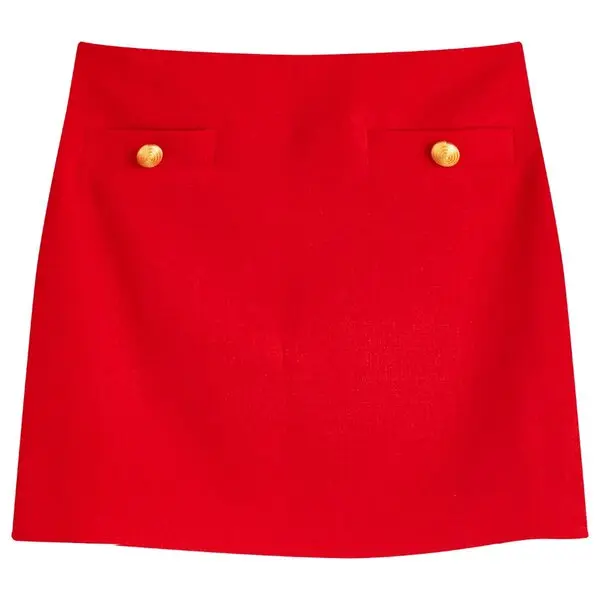 Rixo Stefania Mini Skirt - Red